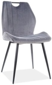 Casarredo - Komfort nábytek Jídelní židle CORA VELVET šedá/černý kov