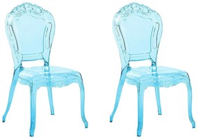 Modrá průhledná plastová židle VERMONT Beliani