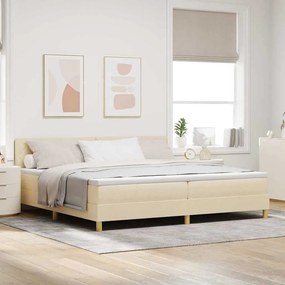 Postel s boxspringem s polštářem Krémová 200 x 200 cm textil 3339026