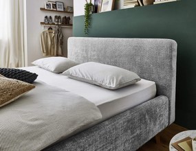 Dvoulůžková postel taupe s úložným prostorem 140 x 200 cm chenille šedá MUZZA