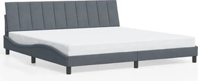 Rám postele bez matrace Hanko tmavě šedý 200 x 200 cm samet 3207868