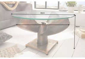 Massive home | Konferenční stolek OCEAN 60 CM měděný včetně skla
