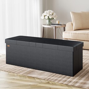 Lavice s úložným prostorem černý 115x38x38cm s odklápěcí víko