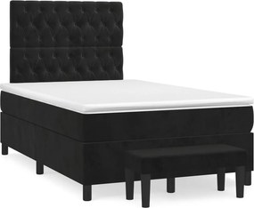 Box spring postel s matrací černá 120 x 200 cm samet 3138015