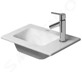 DURAVIT - ME by Starck Umývátko nábytkové 430x300 mm, bez přepadu, s otvorem pro baterii, WonderGliss, bílá (07234300411)