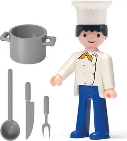 EFKO Figurka Igráček Kuchař / Kloubová s doplňky / plast / 7,5 cm
