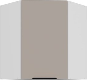 ARIA lb | horní kuchyňská skříňka 60x60 GN-72 1F (45°) rohová s policemi | 60x60 cm | bílá/béžová