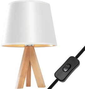 Toolight - Noční stolní lampa E27 60W APP976-1T, bílá-hnědá, OSW-06683