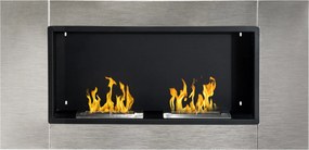 HOMCOM Nástěnný Bioetanolový Krb se 2 Hořáky, Kapacita 3L, 13600BTU, 110 x 54 x 14,5 cm | Aosom