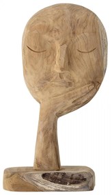 Bloomingville, Dřevěná dekorace Face V. 35 cm | přírodní,hnědá