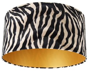 Velurové stínidlo zebra design 50/50/25 zlata uvnitř