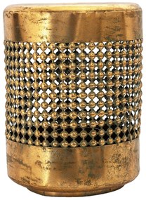 Kovová lucerna se zlatou patinou Aubree - Ø 29*38 cm