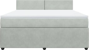 Box spring postel s matrací světle šedá 180x200 cm samet 3287800