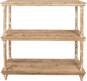 Přírodní antik dřevěný konzolový stolek / regál Bookrino - 110*40*113 cm