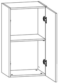 ASPEN gr | horní skříňka G40 | PRAVÁ | šedá lesk
