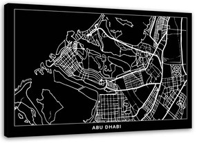 Obraz na plátně Abu Dhabi Mapa města - 100x70 cm