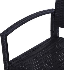 Outsunny polyratanová zahradní lavička 2místná lavička s ocelovým rámem a proutím černá Š122 x H60 x V87cm pro zahradu a terasu | Aosom.de