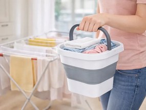 Skládací silikonový kempingový kbelík o objemu 10 litrů s uchem VERK - oranžový
