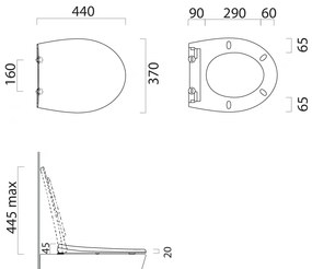 GSI MODO WC sedátko Soft Close, duroplast, černá mat/chrom MS98C26