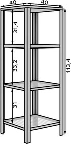 ADRK Furniture Regál Reli BS-REL-GWS