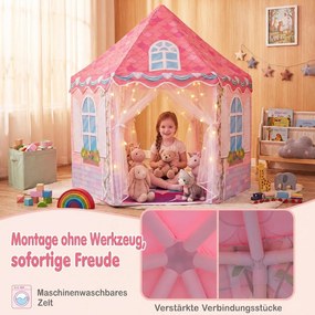 Costway Dětský stan v designu princeznovského hradu pro děti od 3. se závěsy