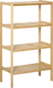 HOMCOM Plážový regál 4-patrový bambusový regál 62x33x112cm pro kancelářské úložné prostory kuchyně příroda | Aosom.de
