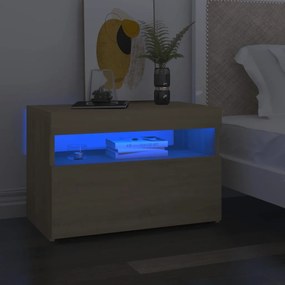 Noční stolky s LED osvětlením 2 ks dub sonoma 60 x 35 x 40 cm 3082781