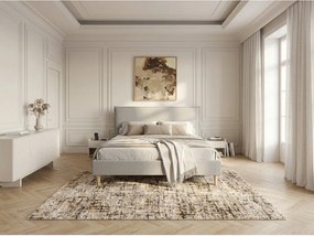 Světle šedá čalouněná dvoulůžková postel s roštem 160x200 cm Sary – Bobochic Paris