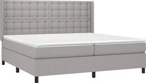 Box spring postel s matrací světle šedá 200 x 200 cm textil 3131777