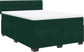 Box spring postel s matrací tmavě zelená 140x190 cm samet 3288615