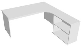 Sestava stolu a skříně levá 180 cm - Hobis Gate GE 1800 H L Dekor stolové desky: bílá, Dekor lamino podnože: bílá