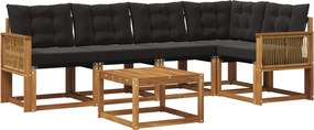 Venkovní pohovková souprava 6 ks Přirozená a černá 3381972