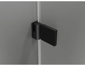 Mexen Lunar-B L sklápěcí sprchový kout levý 85 x 80 cm, čiré sklo, černá matná, 832L-085-080-70-00-L