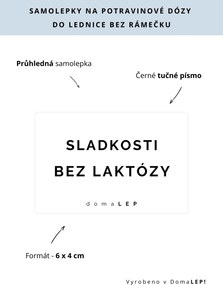 SLADKOSTI BEZ LAKTÓZY - Samolepka na dózy do lednice, 6 x 4 cm