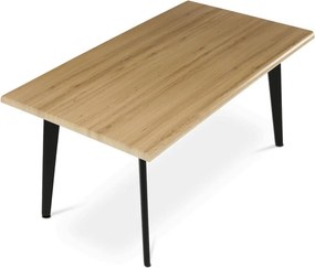 Stůl jídelní, MDF deska, kov, dekor divoký dub, černý lak (160 x 90) cm