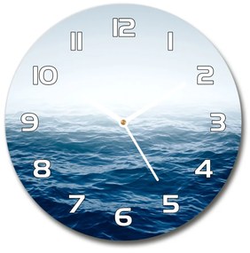Wallmuralia Skleněné hodiny kulaté Mořské vlny fi 30 cm