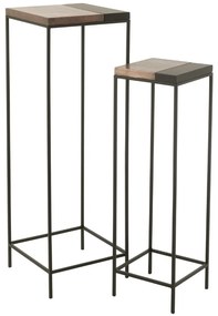 OnaDnes -20% Set dvou bronzových kovových odkládacích stolků J-line Huf 41 x 41/31 x 31 cm