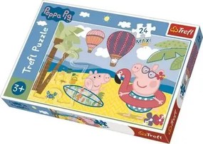 Trefl - Puzzle - Prasátko Peppa: Prázdniny MAXI / 24 dílků / 60 x 40 c