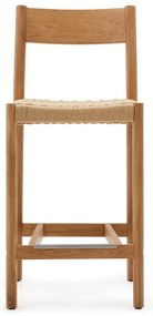 Barová židle z dubového dřeva v přírodní barvě (výška sedáku 65 cm) Yalia – Kave Home