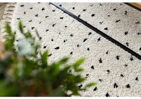 Kulatý koberec BERBER SYLA B752, krémový s tečky střapce, Maroko, S velikost kruh 160 cm | krásné koberce cz