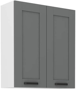 STL 80 cm skříňka horní dvoudveřová LUNA (výška 90 cm) Barevné provedení LUNA: Bílá / Prachově šedá