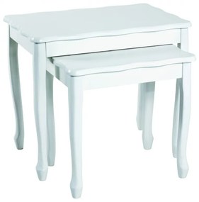 Mørtens furniture Odkládací stolek Lesiva (SADA 2 ks), 56 cm, bílá