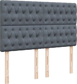 Box spring postel s matrací tmavě šedá 140x200 cm samet 3292365