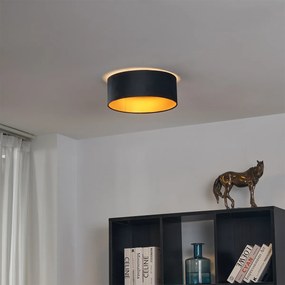 Moderní stropní svítidlo černé sametové 40 cm vč. LED 3-krokové stmívatelné - Sue