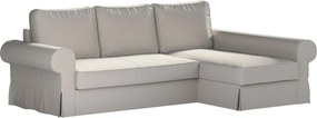 Potah na pohovku IKEA Backabro rozkládací se šezlongem barva šedá látka pletený vzor