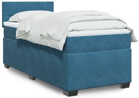Box spring postel s matrací modrá 80 x 200 cm samet 3288466