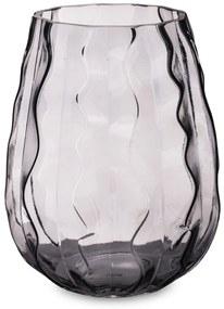 Skleněná váza s vlnitým povrchem 22 cm 142236
