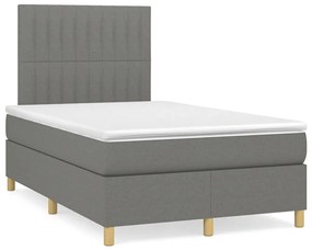 Box spring postel s matrací tmavě šedá 120x190 cm textil