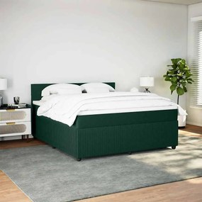 Box spring postel s matrací tmavě zelená 180x200 cm samet 3290109