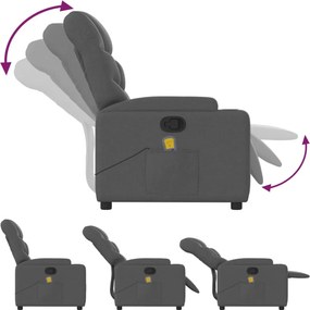 Masážní křeslo s polohovacím mechanismem, tmavě šedé, látkové 3205613
